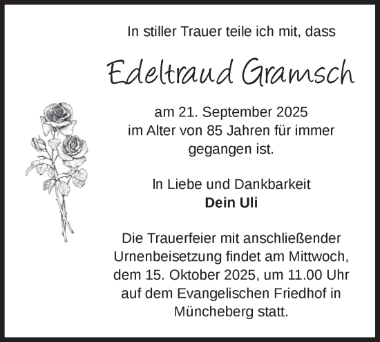 Traueranzeigen aus strausberg | Märkische Onlinezeitung Trauerportal